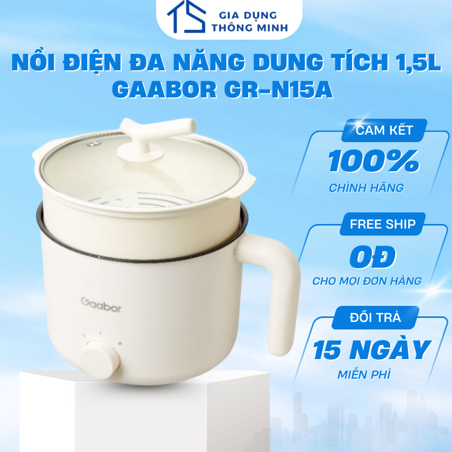 Nồi điện đa năng dung tích 1,5L GAABOR GR-N15A phủ lớp chống dính, công ...