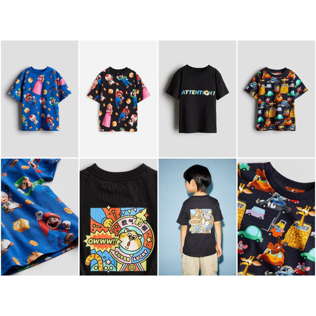 Áo phông xanh đen Super Mario Zootopia HM H&M_hàng chính hãng authentic ...