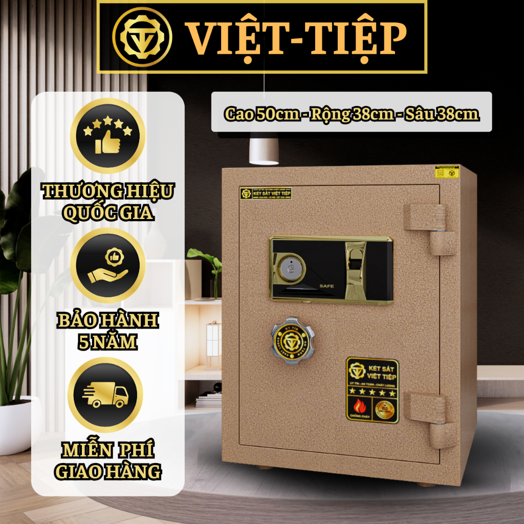 Két sắt K54-VT Việt Tiệp khoá Vân Tay. Két sắt thông minh Chống Cháy ...