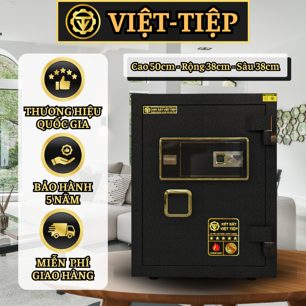 Két sắt K54-VTDT khoá Vân Tay + Điện Tử. Két bảo mật Cao Cấp Chống Cháy ...