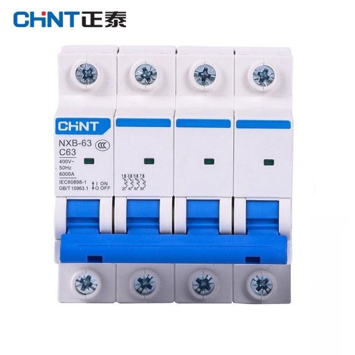 Aptomat Chint 4P 32A-40A-63A -100A NXB-4P Dòng Cắt 6KA Chính Hãng bảo vệ quá tải ngắn mạch an ...