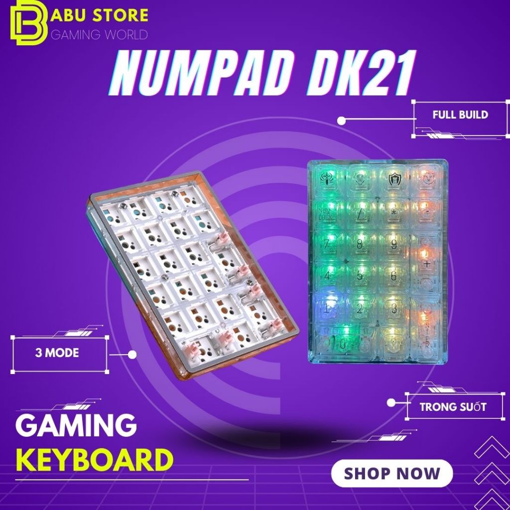 [HỎA TỐC] REUP Kit Numpad DK21(DK22) Ba Chế Độ Kết Nối | RGB Pin 650mAh (Có App Keymap) | Shopee ...