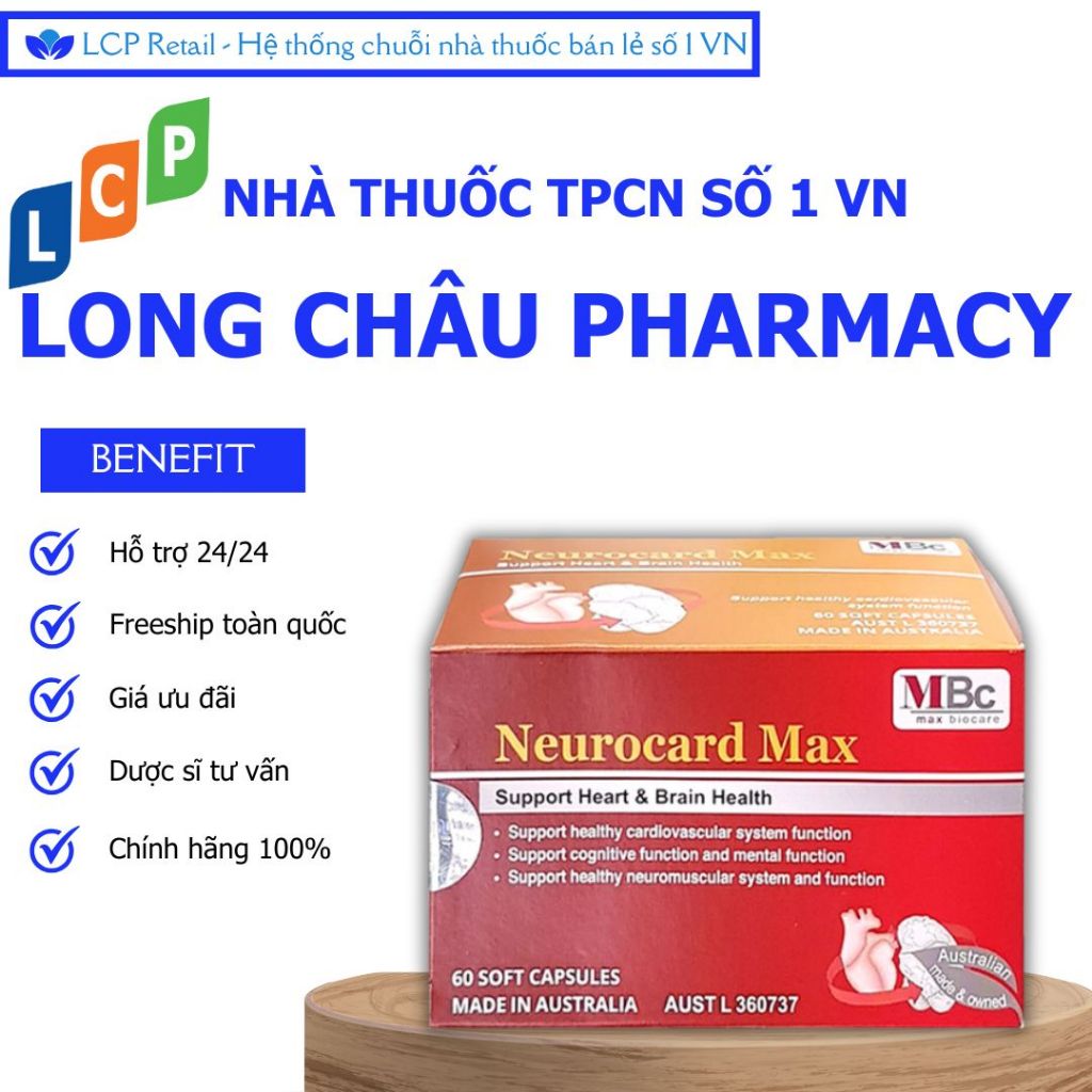 Viên uống Neurocard Max Luca Pharma hỗ trợ chức năng hệ tim mạch, tuần ...