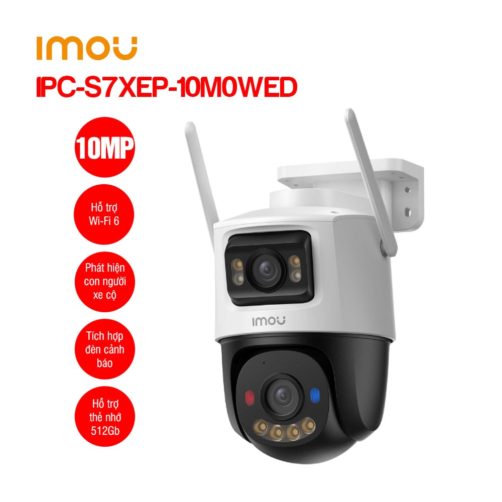 Camera IMOU 2 Mắt Kép Ngoài Trời Cruiser Dual 2 6MP/10MP, Báo động đèn ...