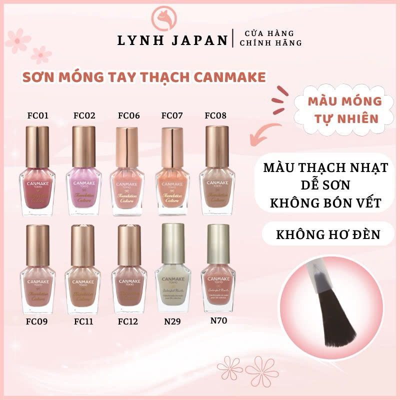 Sơn Móng Tay Thạch Canmake Đủ Màu Thạch Trong Veo Không Đèn Hơ Nhật Bản 8ml | Shopee Việt Nam