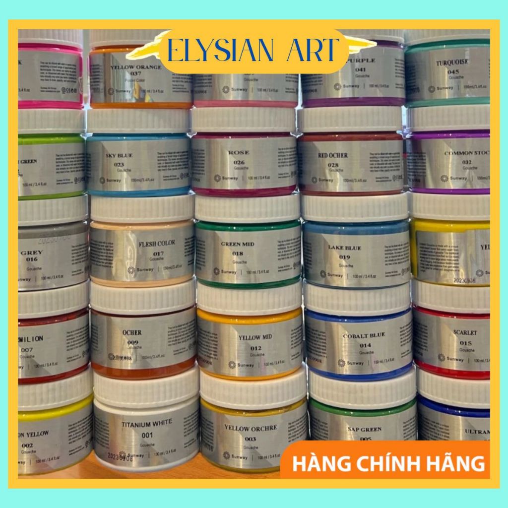 Màu Gouache Sunway 100ml – Màu Bột Pha Sẵn Dùng Cho Vẽ Tranh, Học Vẽ ...
