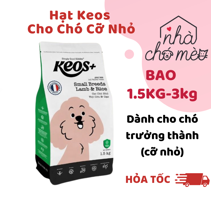 Thức Ăn Hạt Keos Dành Riêng Cho Giống Chó Nhỏ Vị Cừu & Gạo (Túi 1.5kg-3kg) | Shopee Việt Nam