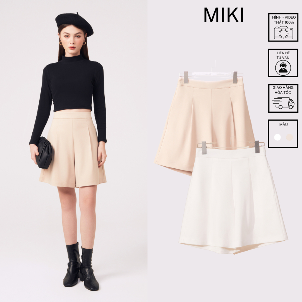 QUẦN SHORT LƯNG CAO MIKI MÀU TRẮNG VÀ MÀU KEM | Shopee Việt Nam