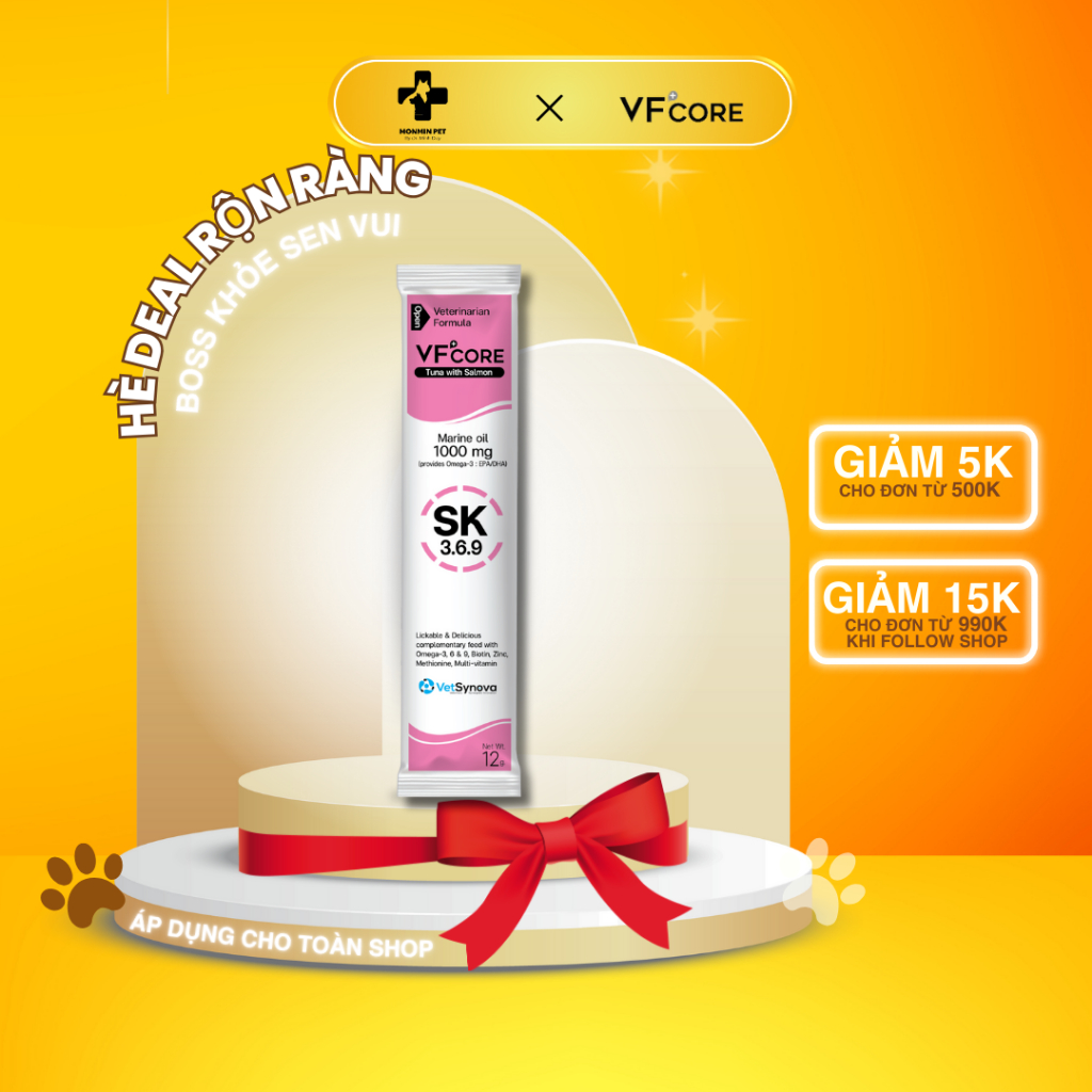 Súp thưởng VF Core SK giảm ngứa, giúp da khỏe, lông bóng mượt cho chó mèo thanh 12g | Shopee ...