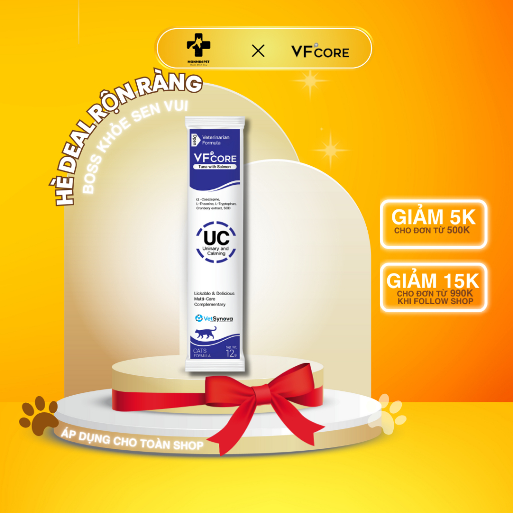 Súp thưởng VF Core UC giảm căng thẳng và phòng ngừa bệnh lý đường tiết niệu cho chó mèo thanh ...