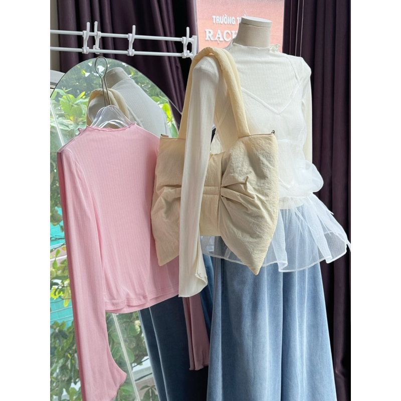 HÈO | Tula Top Áo Dây Voan Tơ Dây Rút Dáng Lửng | Shopee Việt Nam