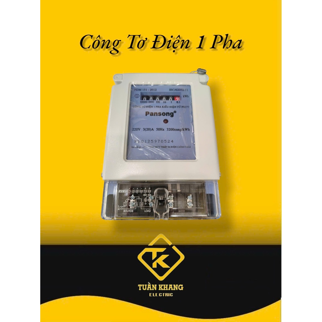 PS177 - 3(20)A - Công Tơ Điện (Đồng Hồ Điện) 1 Pha 2 Dây Kiểu Điện Tử ...