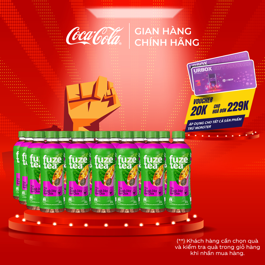 Lốc 24 Chai Trà Chanh Dây Và Hạt Chia Fuzetea+ 450ml Coca-Cola Official ...