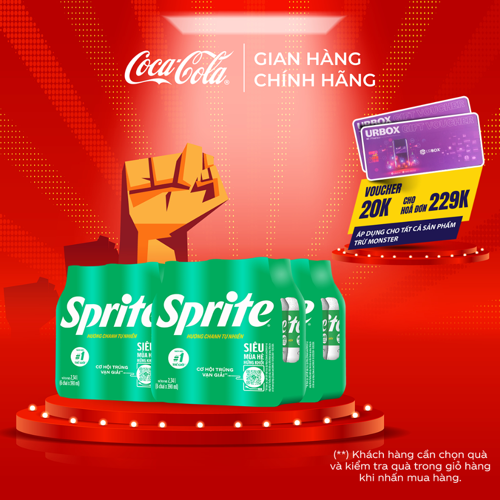 Lốc 24 Chai Nước Ngọt Giải Khát Sprite Vị Chanh 390ml/Chai Coca-Cola ...