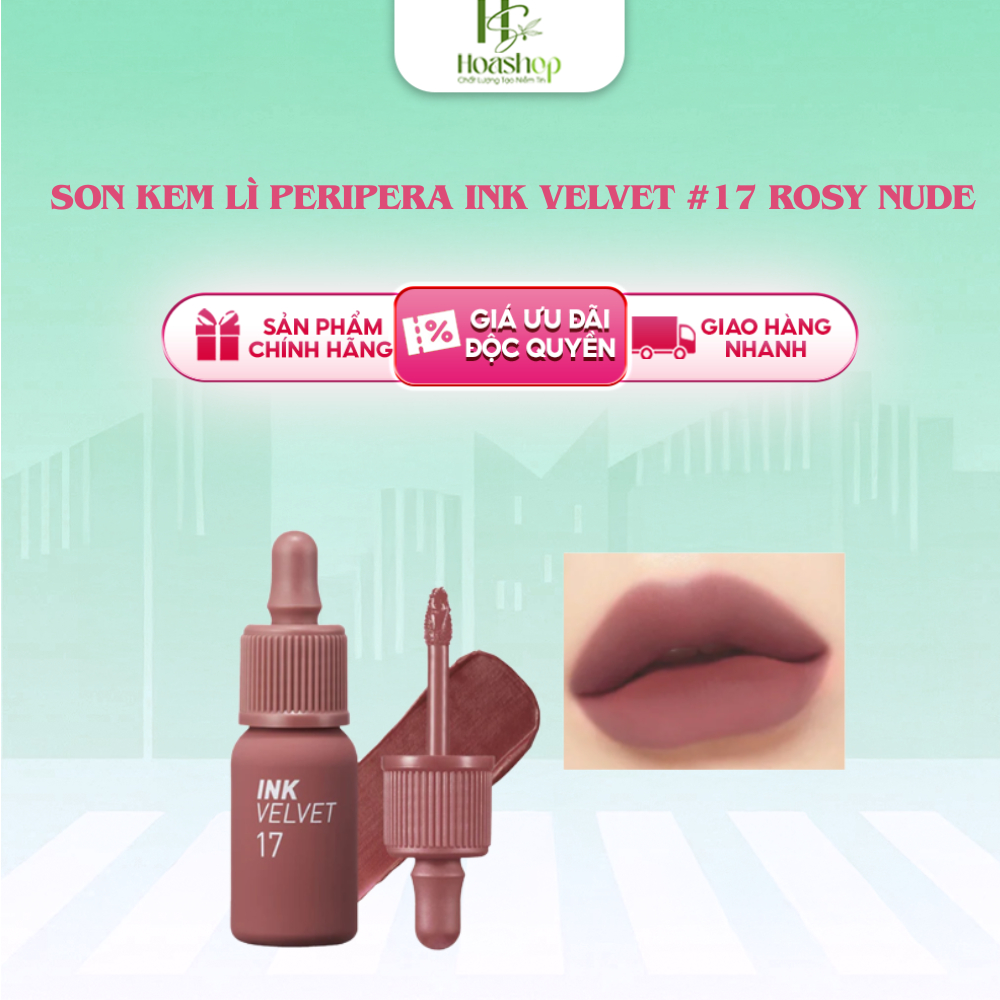 Son Kem Lì Peripera Ink Velvet #17 Rosy Nude | Shopee Việt Nam