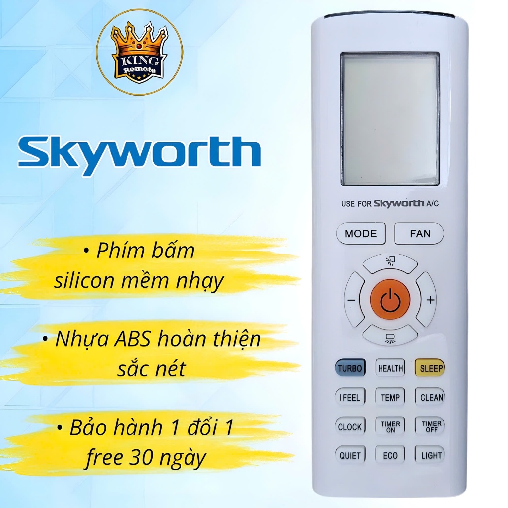 Điều khiển remote điều hòa SKYWORTH 2 chiều phím cam hàng tốt phím bấm nhạy | Shopee Việt Nam
