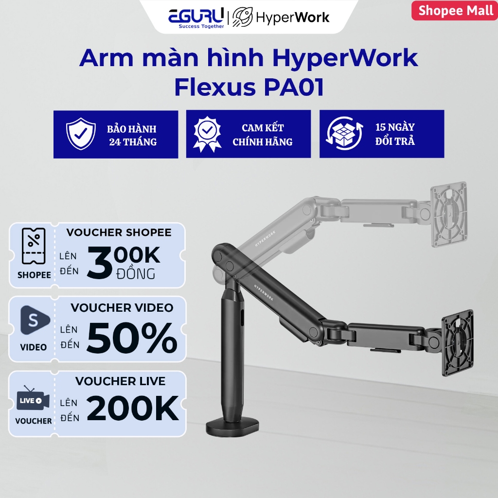 Arm màn hình HyperWork Flexus PA01 - Hàng Chính Hãng | Shopee Việt Nam