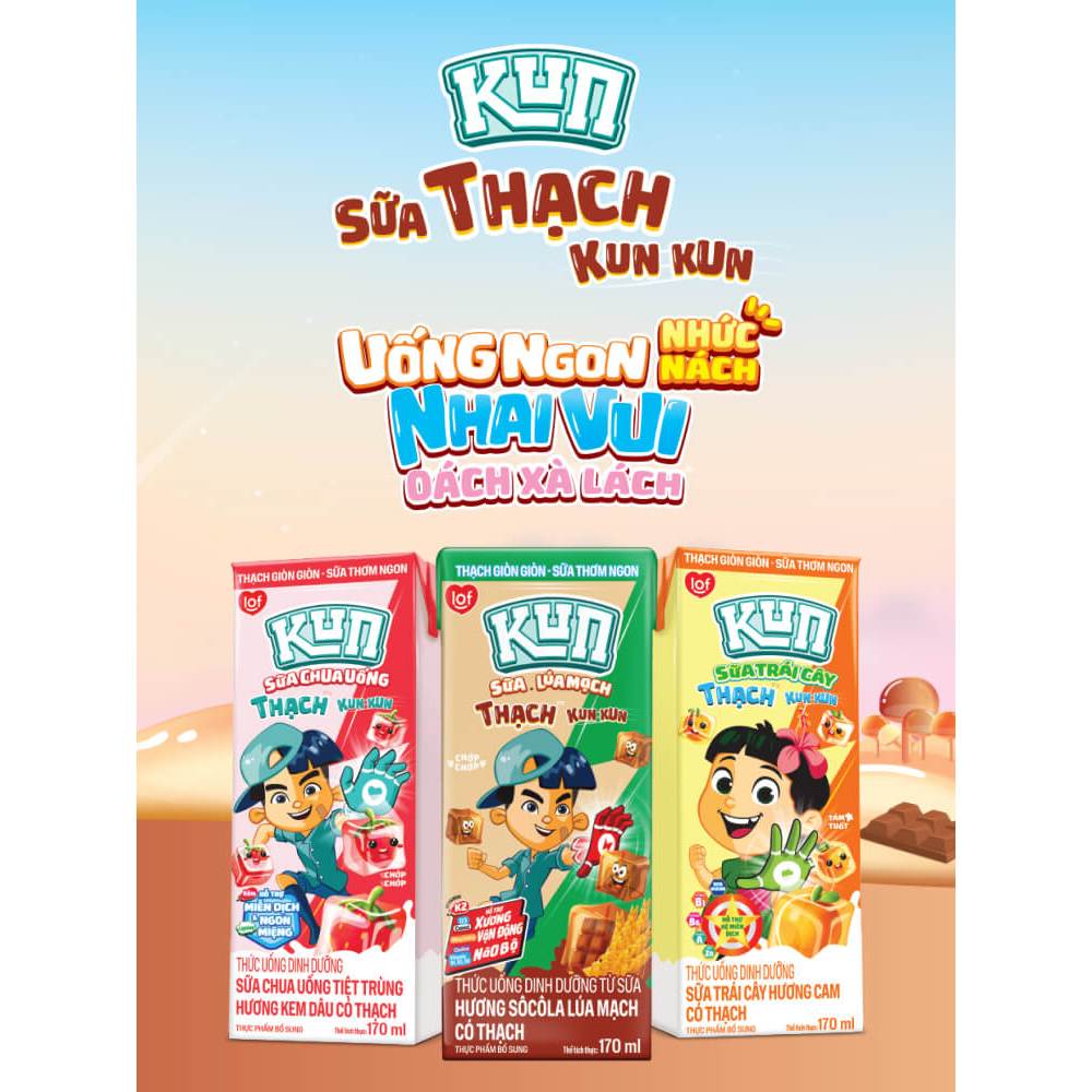 Sữa Kun thạch lúa mạch- cam - dâu thùng 48 hộp có thẻ đổi quà | Shopee ...
