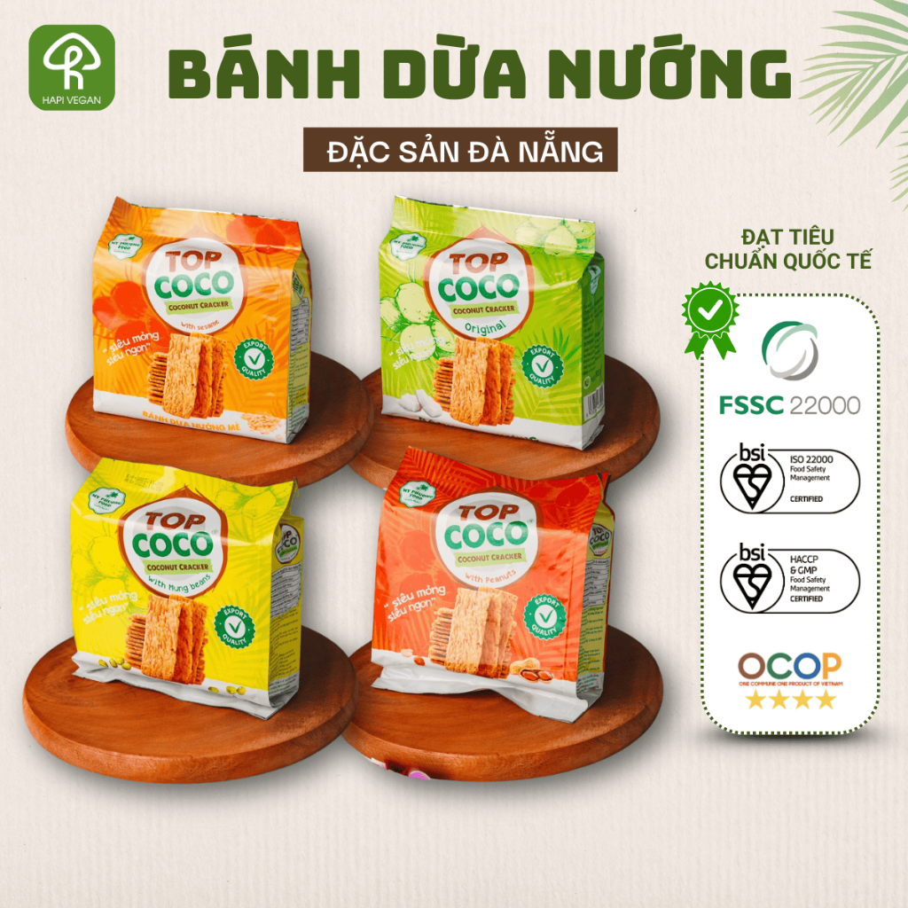 [Mua 5 tặng 1] Bánh Dừa Nướng Top Coco [OCOP 4 sao] Bánh Dừa Đặc Sản Đà ...