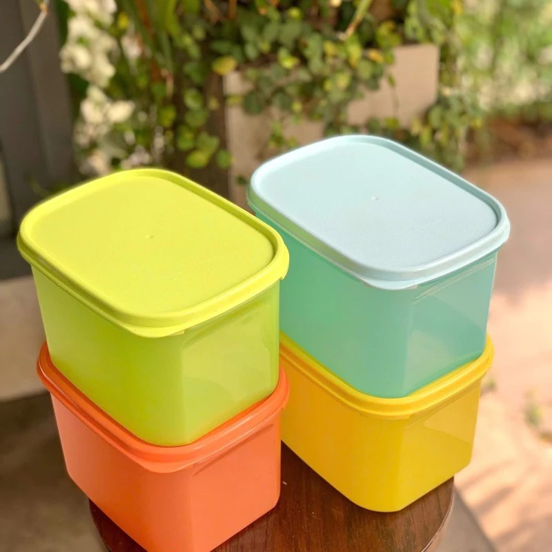 Set 4 hộp trữ mát/khô 1.9L Colorful Rectangular Tupperware | Shopee ...
