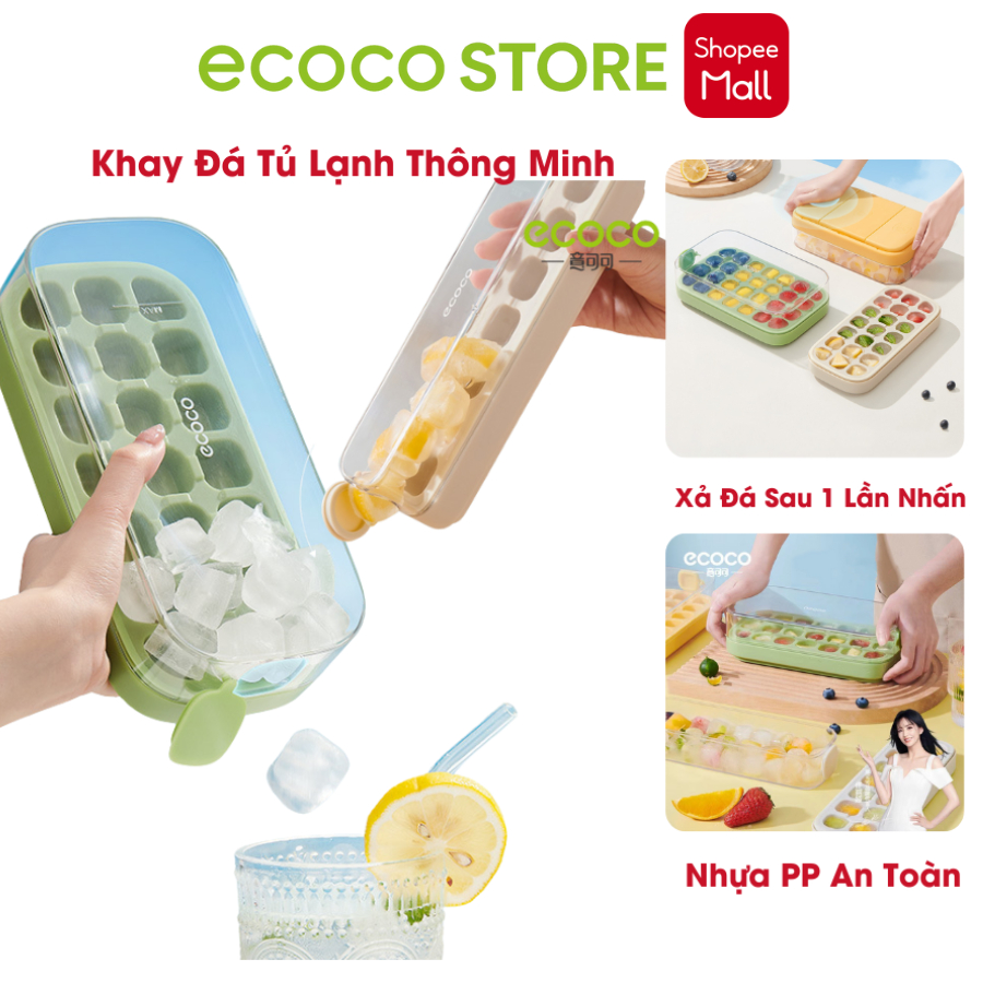 Khay Đá Tủ Lạnh ECOCO Nhựa PP Cao Cấp Thông Minh Xả Đá Sau 1 Lần Nhấn, An Toàn Sức Khoẻ | Shopee ...