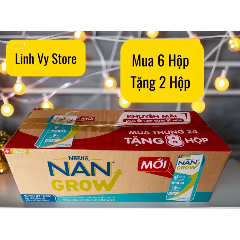 (Tặng Thêm 8 Hộp) NAN GROW (24 Hộp + Tặng Thêm 8 Hộp X 180Ml/Hộp) Sữa ...