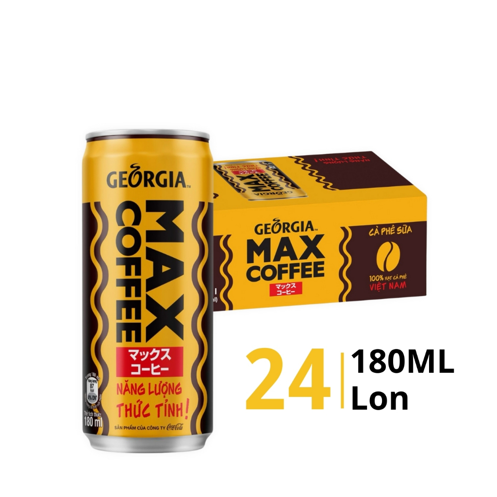 Combo 6 - Thùng 24 Lon Cà Phê Sữa Georgia Max Coffee 180ml/ Coca Cola ...