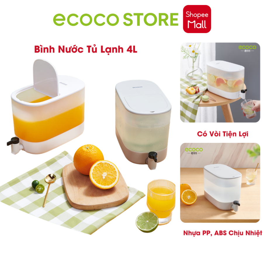 Bình Nước Tủ Lạnh Ecoco E2212 4L Có Vòi Chịu Nhiệt Độ Cao, Đựng Nước Ép, Trái Cây Cao Cấp Tiện ...