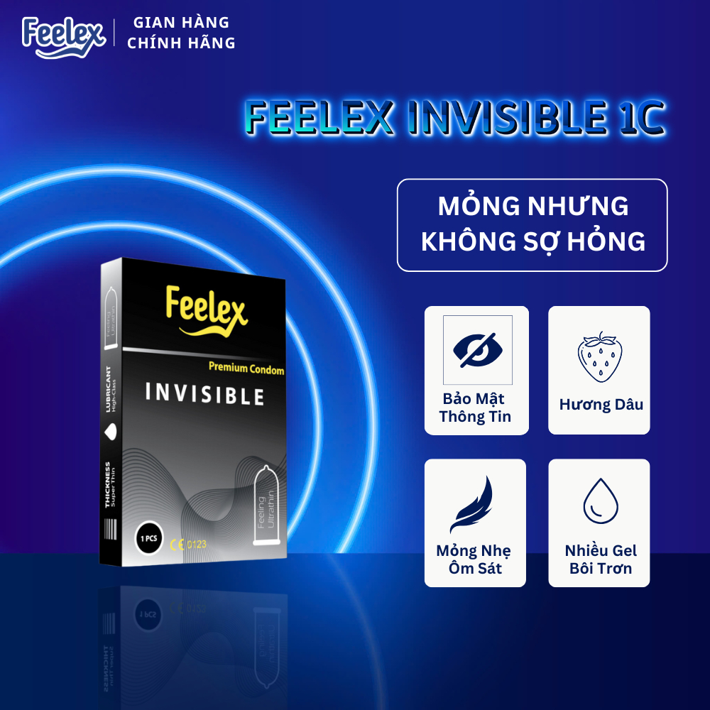 Bao cao su siêu mỏng Feelex Invisible 1 chiếc cảm giác chân thật ...