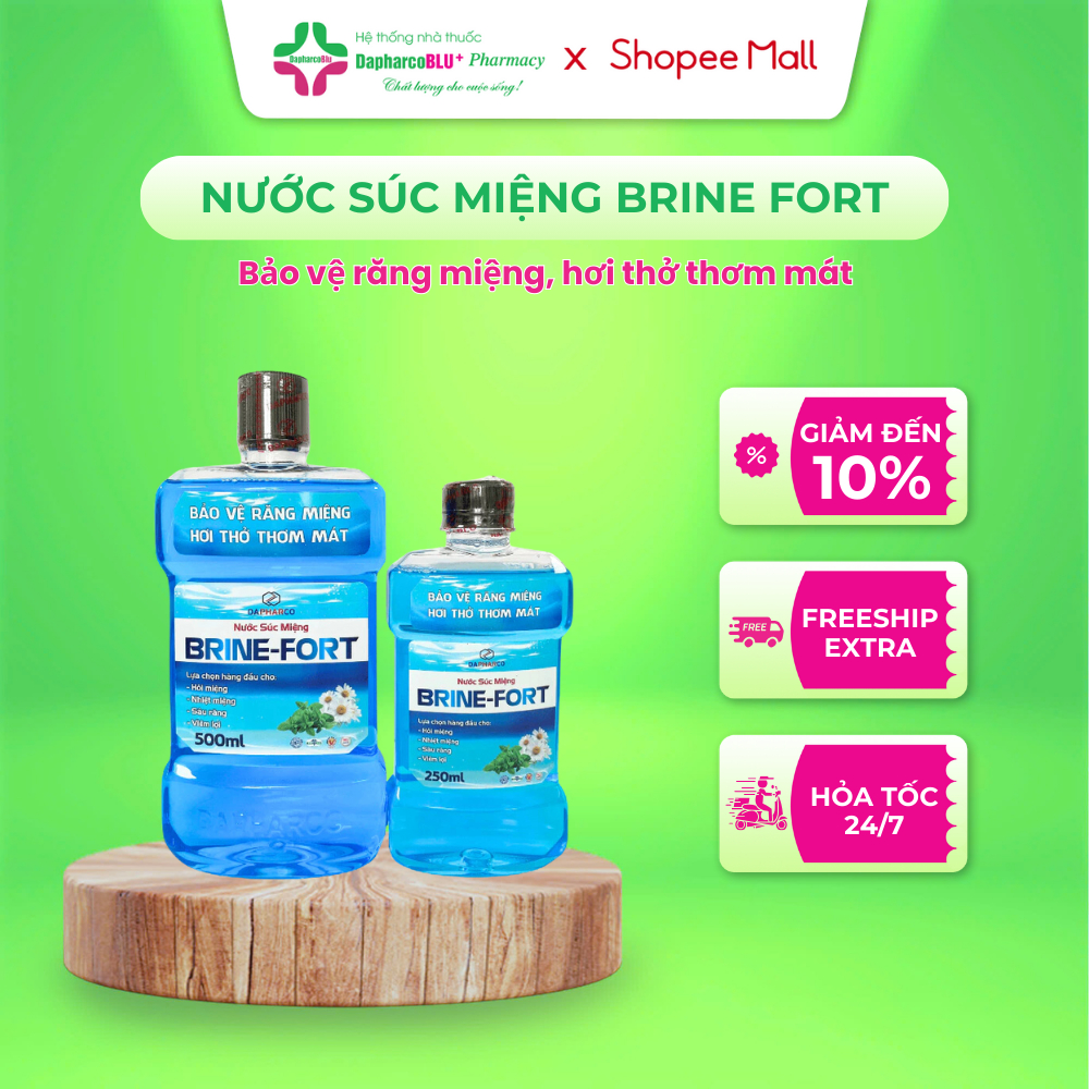 [GIÁ TẬN XƯỞNG]_NƯỚC SÚC MIỆNG DAPHARCO BRINE-FORT (250-500ml) | Shopee ...