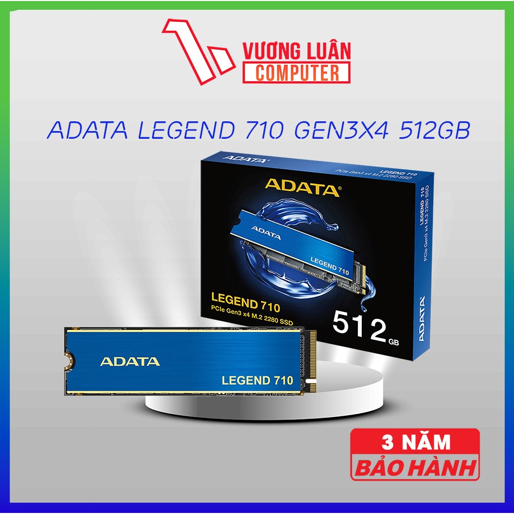Ổ cứng SSD ADATA LEGEND 710 512GB PCIe NVMe Gen3x4 (Đọc/Ghi 2400/1800) Cải thiện tốc độ mở máy ...