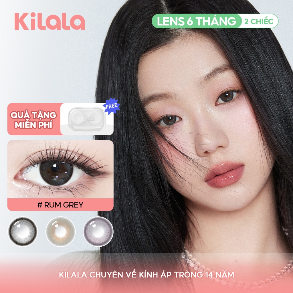 Kính áp tròng Kilala lens cận 6 tháng màu nâu Muse Brown Rum Grey màu ...