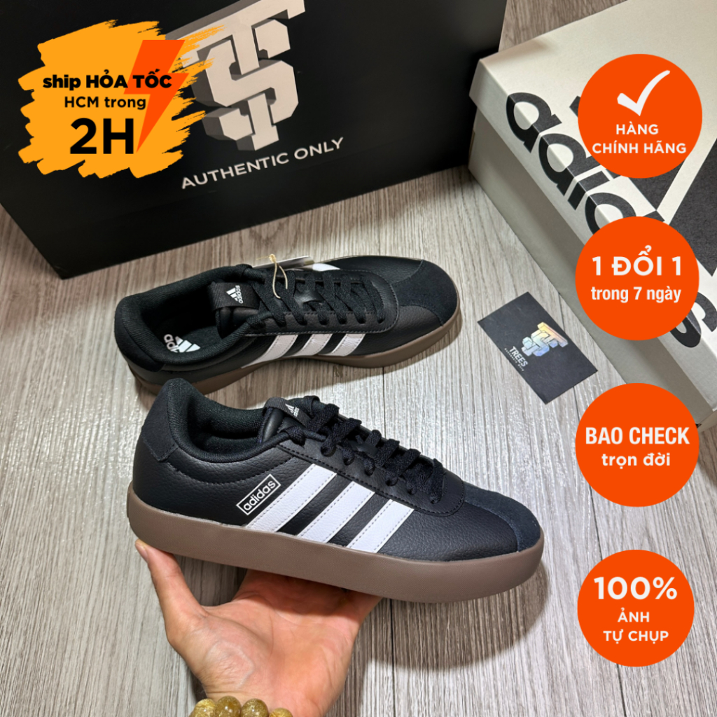 [CHÍNH HÃNG] Giày thể thao ADIDAS VL COURT 3.0 BLACK GUM ID6286 Full ...