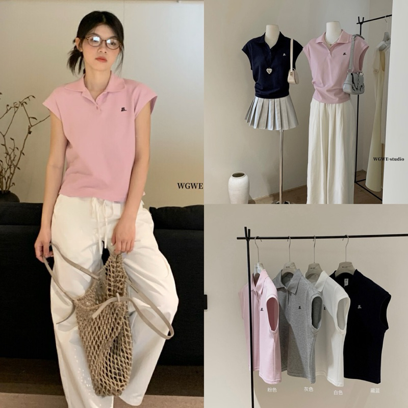 𝐋𝐄𝐌𝐎𝐍𝐀 x WGWE - Áo Polo Tay Hến Logo Ngựa W5320# | Shopee Việt Nam