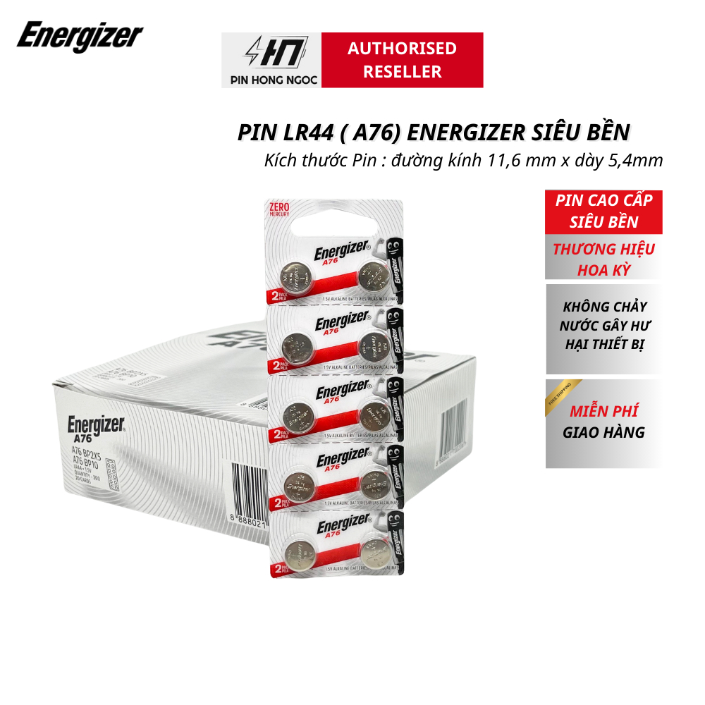 Vỉ 10 Viên Pin LR44 ( A76 ) ENERGIZER 1,5V - Hàng Chính Hãng | Shopee ...