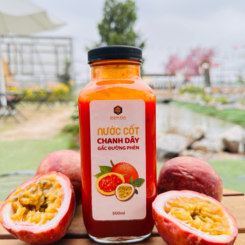 Nước Cốt Chanh Dây Gấc Đường Phèn Điềm Kim Chai Thủy Tinh 500ml ...