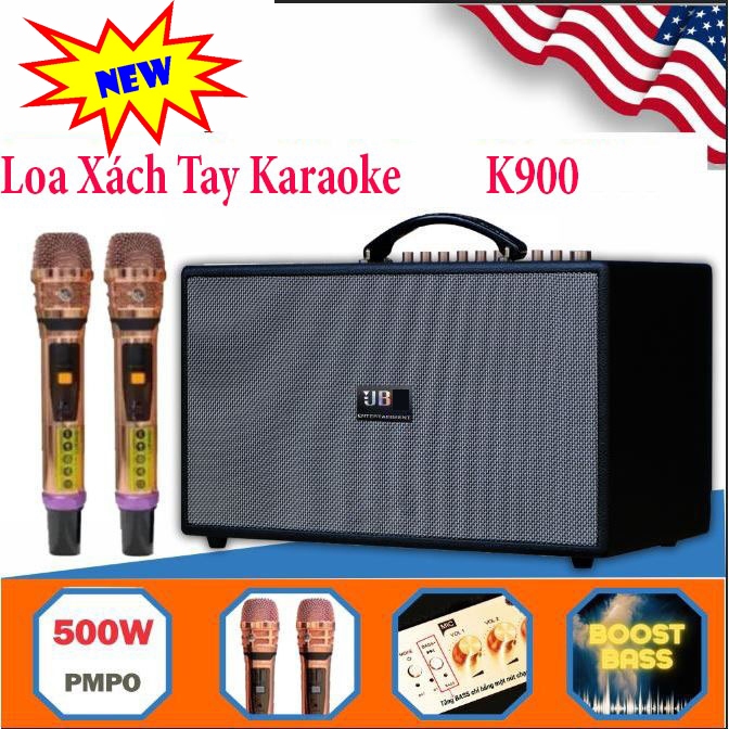 MẪU MỚI 2025 | LOA Xách Tay Karaoke K900 Kèm 2 Micro Cao Cấp , Chống Hú, Loa Treble Trong Trẻo ...