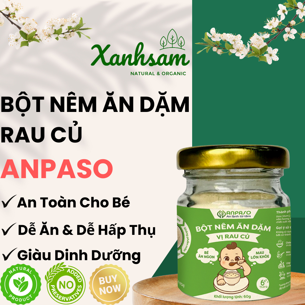 BỘT NÊM ĂN DẶM CHO BÉ - VỊ RAU CỦ - 60gr - ANPASO - XANHSAM NATURAL ...