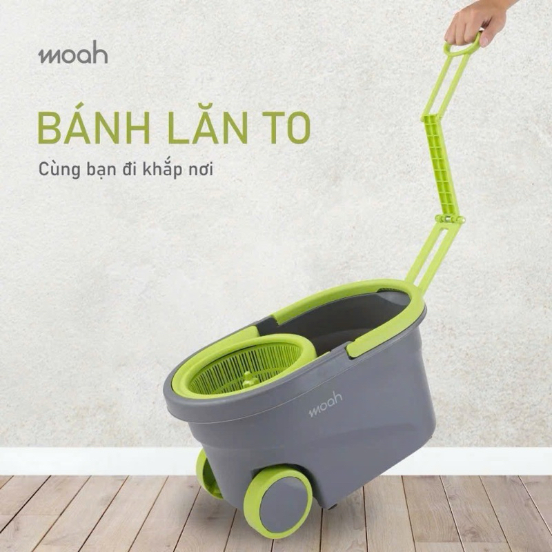 [MOAH] Bộ cây lau nhà Sunny Swirl Spin Mop - 2IN1 - Bánh xe linh hoạt ...
