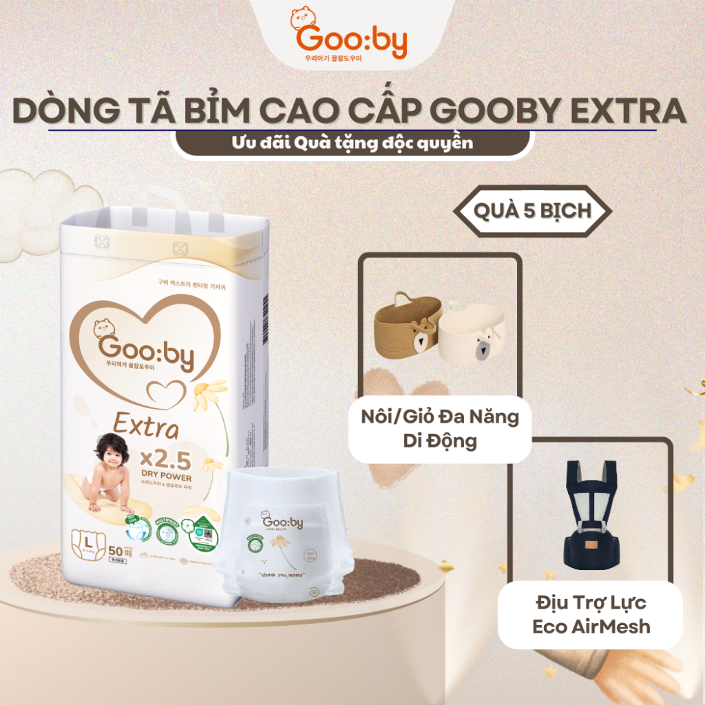 [KÈM QUÀ] COMBO 5 Bịch Gooby Extra cải tiến, siêu mỏng mềm, thấm hút ...