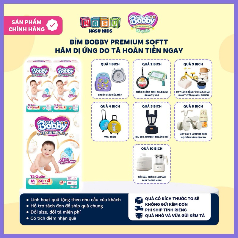 Tã Bỉm Quần Bobby Premium Soft Chính Hãng Công Nghệ Nhật Bản Mỏng, Thấm ...