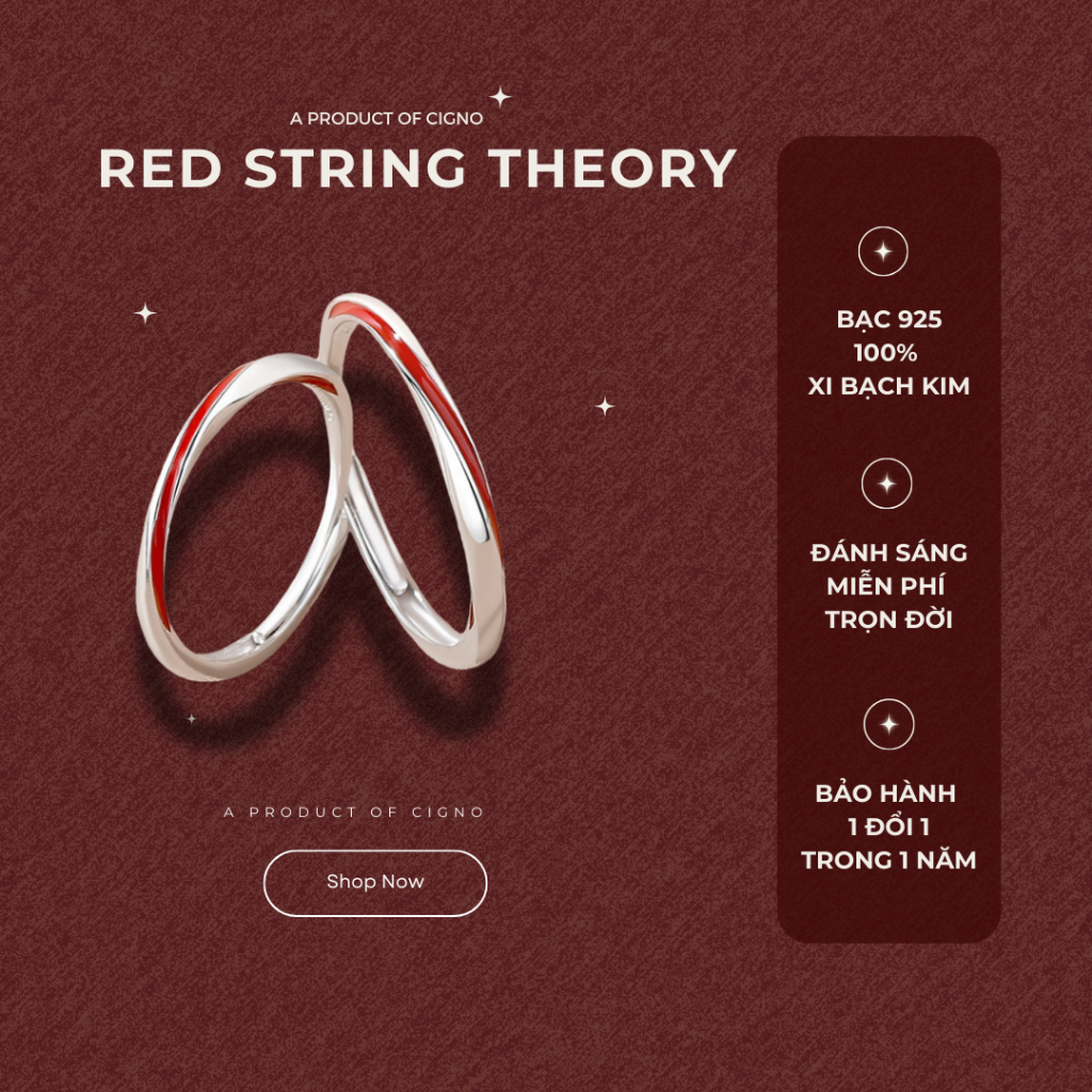 Nhẫn đôi RED STRING THEORY - CIGNO Couple | Shopee Việt Nam