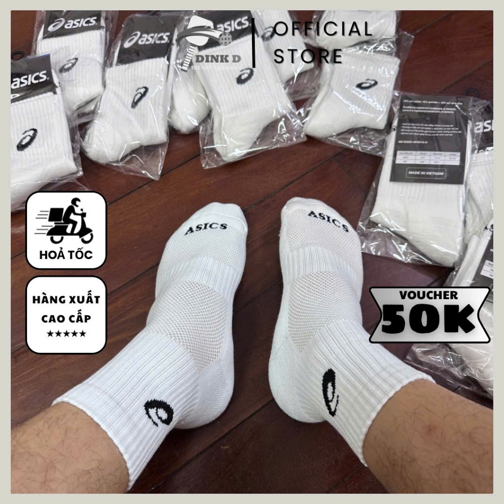(Hỏa Tốc) Tất Thể Thao Asics có đệm gót cực êm siêu thấm mồ hôi và khử ...