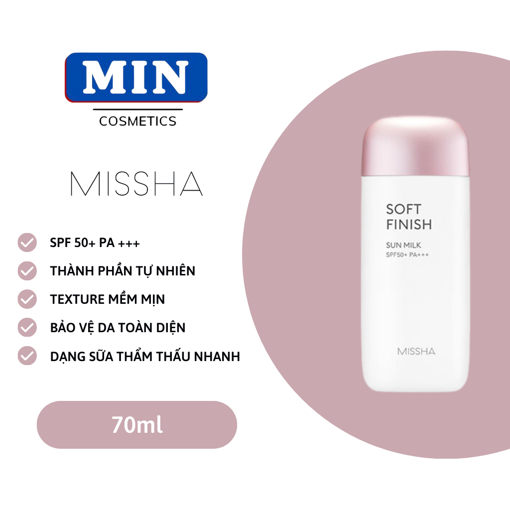 Kem chống nắng Missha Soft Finish Sun Milk 70ml (pth) | Shopee Việt Nam