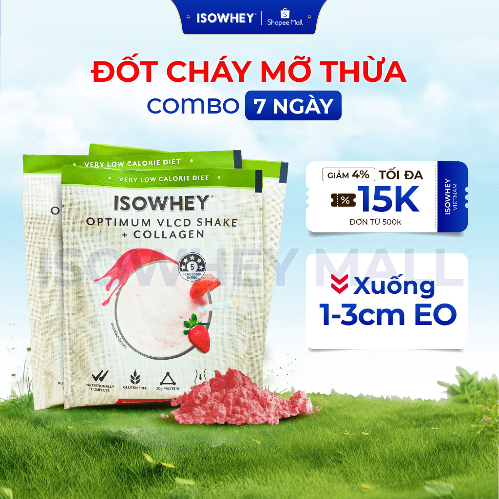 Set 7 gói bữa ăn thay thế IsoWhey VLCD collagen hỗ trợ giảm cân, đẹp da, mix đủ 4 vị | Shopee ...
