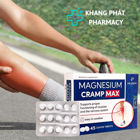 Viên uống MAGNESIUM CRAMP MAX hỗ trợ chức năng của cơ và hệ thống thần ...