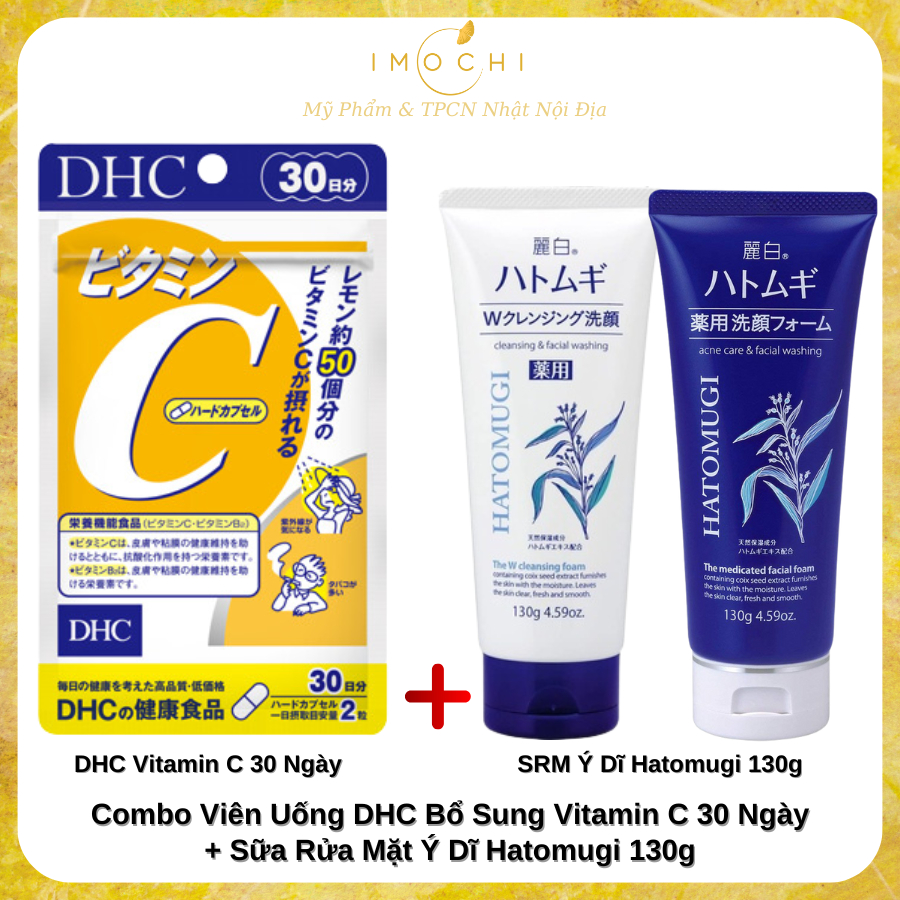 Combo Viên Uống DHC Bổ Sung Vitamin C 30 Ngày + Sữa Rửa Mặt Ý Dĩ ...