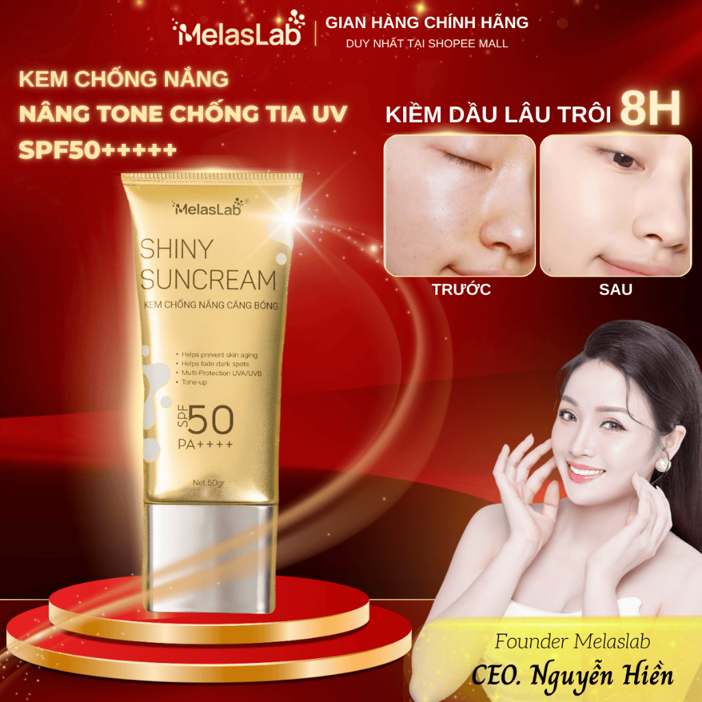 [CHÍNH HÃNG] Kem Chống Nắng MELASMA MELASLAB SHINNY SUNCREAM SPF50 PA++++ Năng Tone Nhẹ Ngừa Lão ...