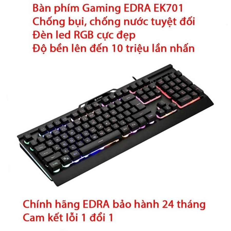 Bàn phím Gaming Edra EK701- Bàn phím giả cơ - led RGB -Switch Life: 10 ...
