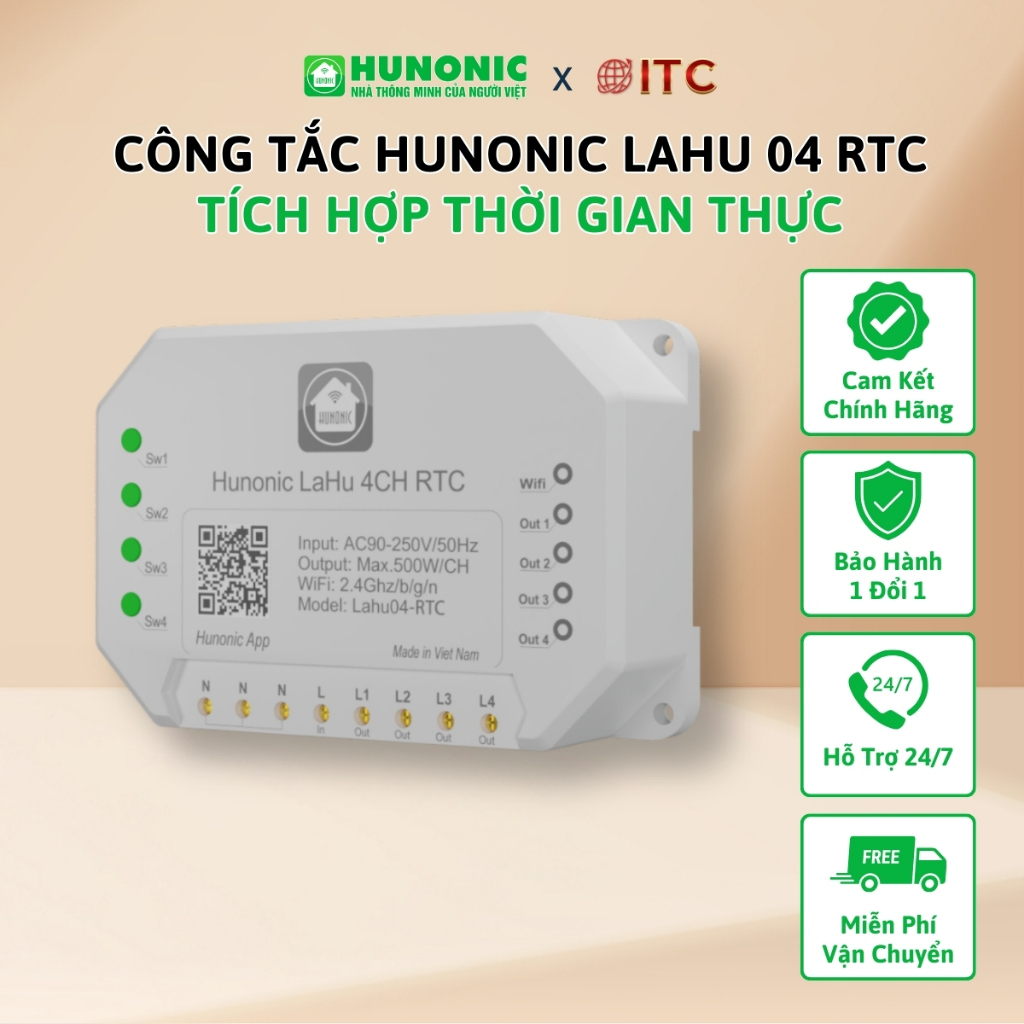 Công Tắc Thông Minh Hunonic Lahu 04 RTC Tích Hợp IC Thời Gian Thực ...